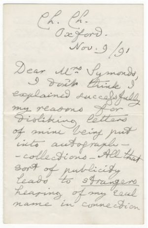 Lewis Carroll autograph letters Archives - Lewis Carroll Society of ...